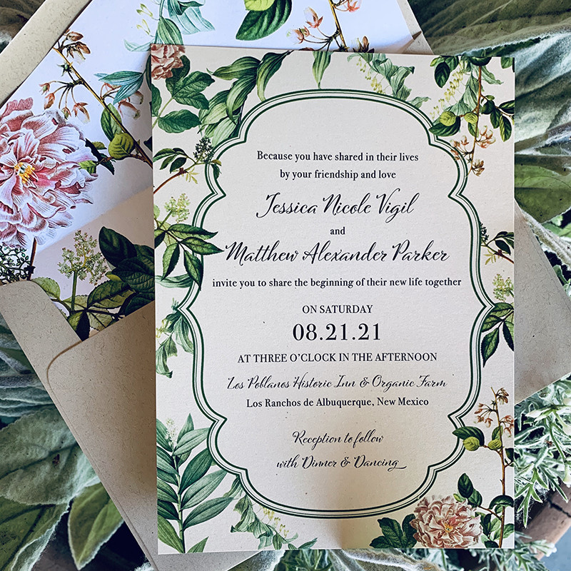 Vintage Botanical Invitation - Pennysmiths Paper
