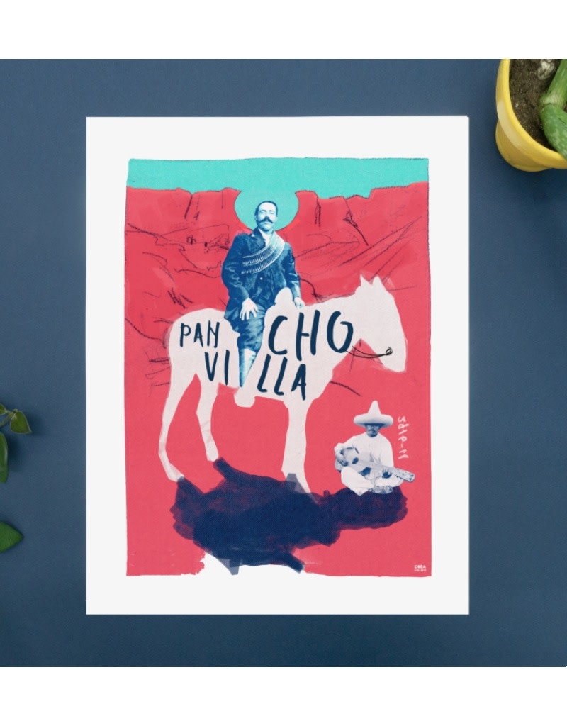 Affiche 8.5 X11 Pancho Villa Dréa Collage - Les Coureurs de Jupons