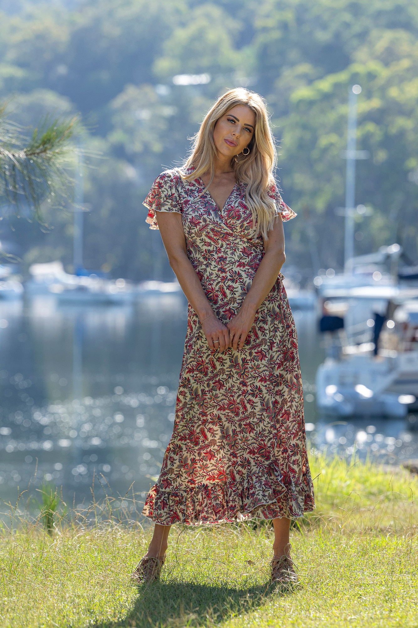 Cienna Shula Short Sleeve Wrap Dress - Lovebird Boutique