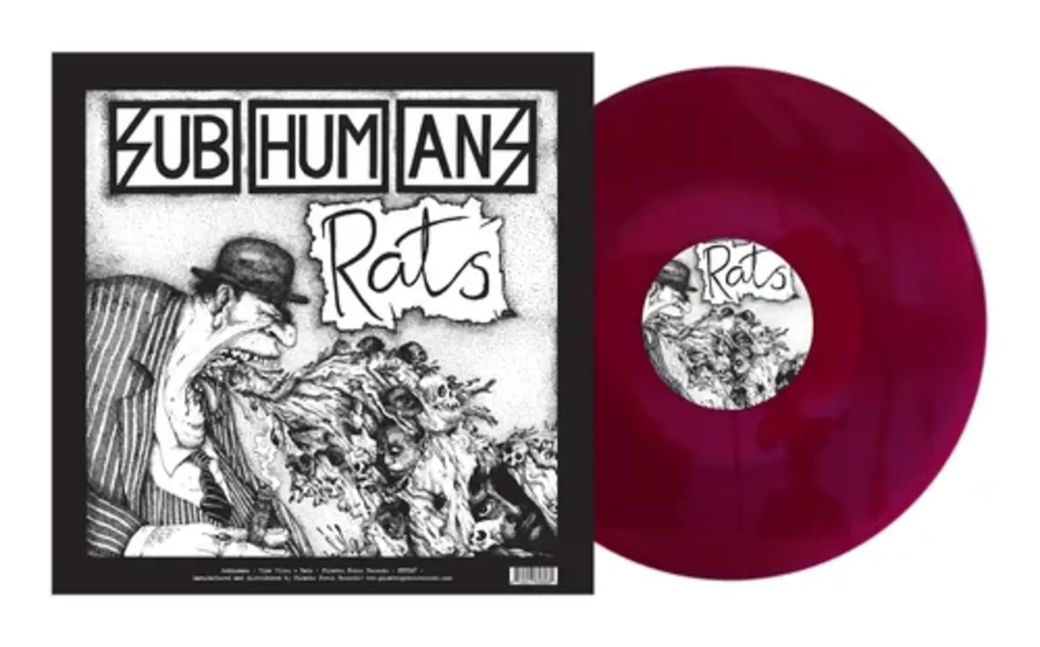 Subhumans - Time Flies + Rats LP (deep purple vinyl) - Wax Trax Records