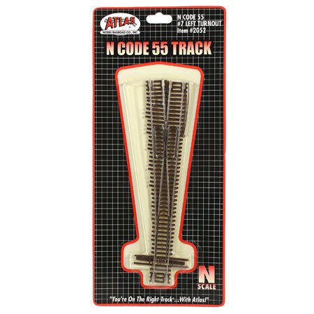 Atlas N Code 55 #7 LH Turnout - Paris Junction Hobbies