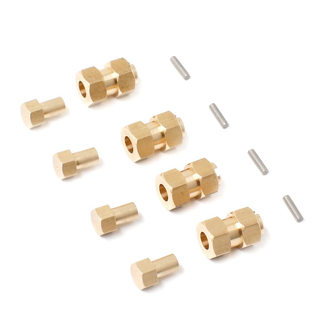 Hobby Details 1/18 TRX-4M Brass Hex Extensions (4) Hex 7.0mm Width 10mm ...
