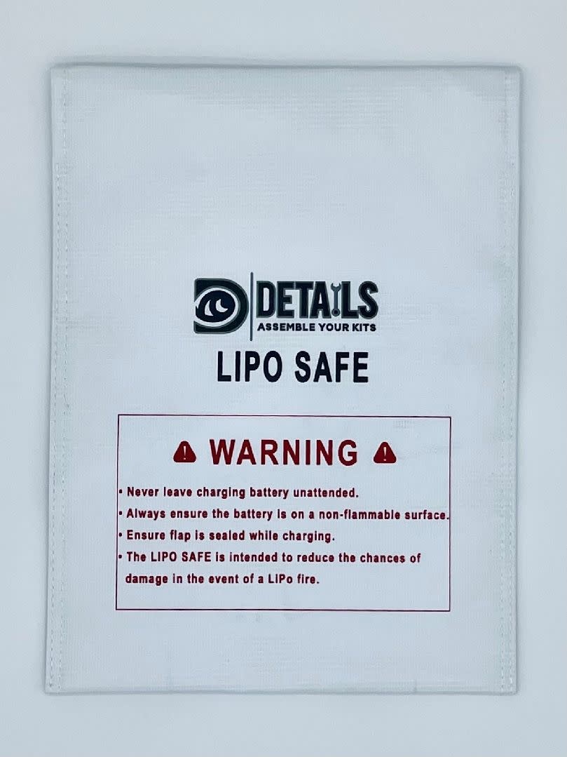 LiPo Battery Safe Bag (White) (23x30cm) - Paris Junction Hobbies