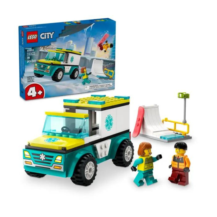 Lego - City - 60403 - Emergency Ambulance and Snowboarder ...