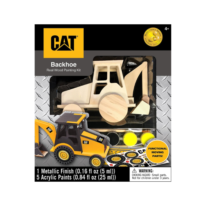 MasterPieces - Caterpillar Backhoe Wood Craft & Paint Kit ...