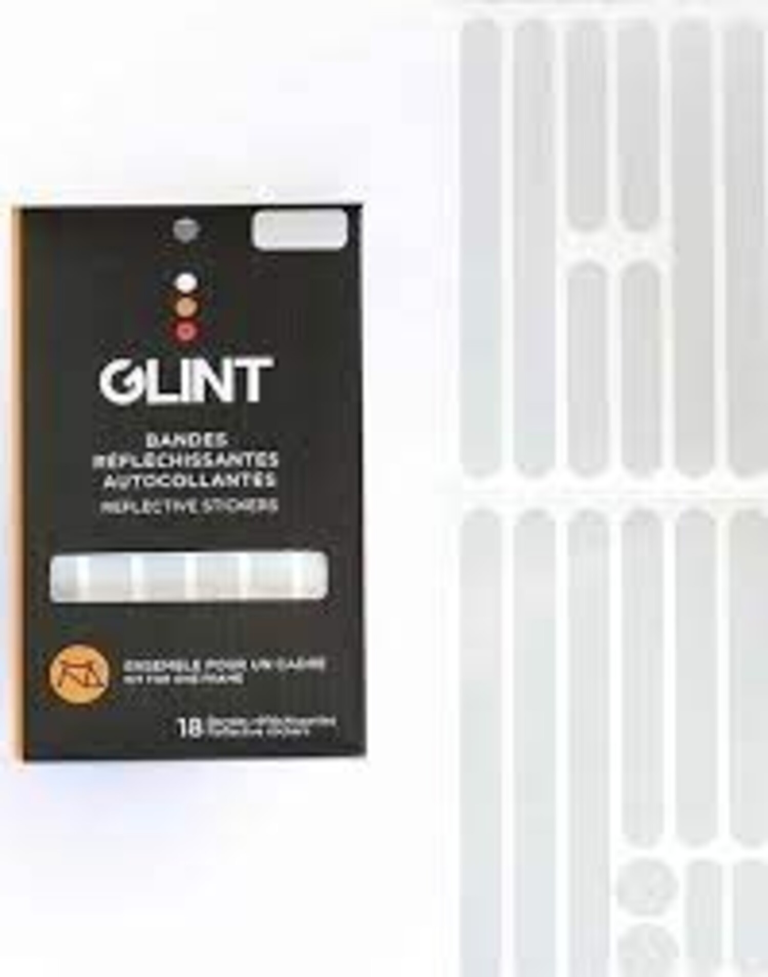 GLINT Reflective, Frame Stickers, White, Kit - Messier Bicyclettes inc.