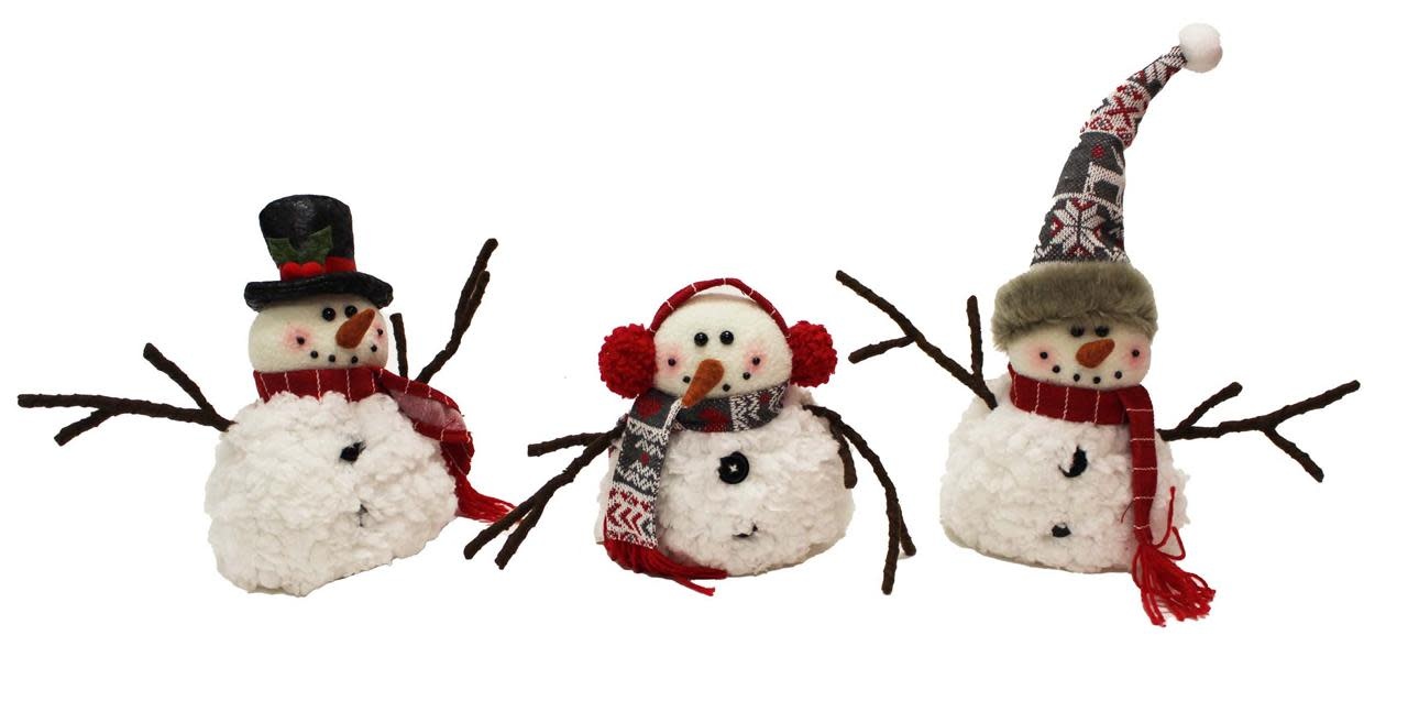 Plush Snowmen Winter Wear - Klomps Home and Garden