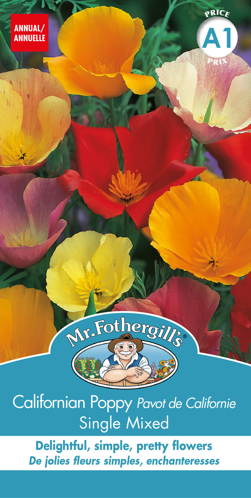 CALI POPPY Single Mixed Seeds - Klomps Home and Garden
