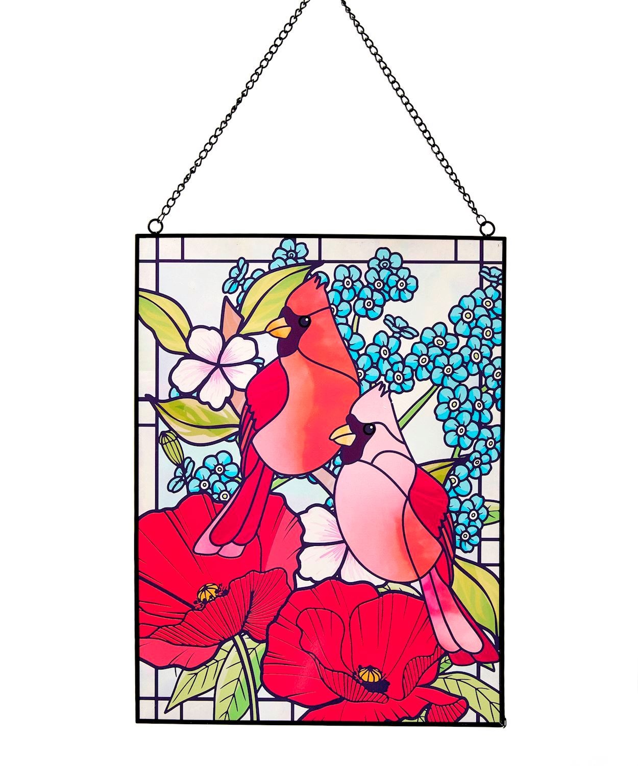 Stained Glass Cardinal Wall Panel - Klomps Home and Garden