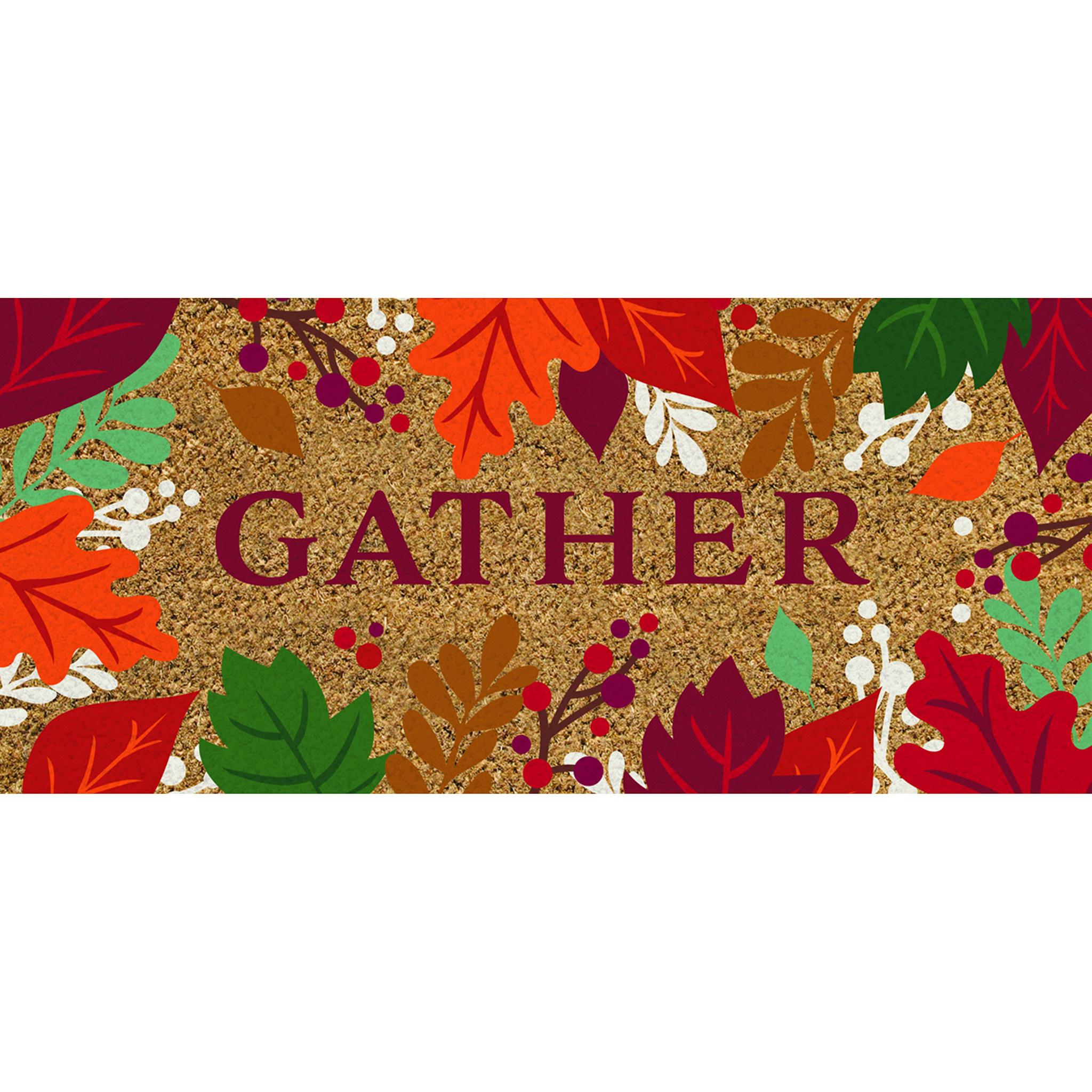 Gather Fall Leaves Flocked Coir Sassafras Switch Mat - Klomps Home and ...