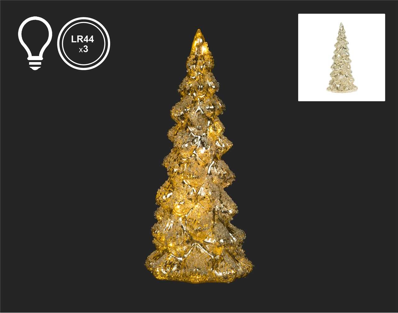 12" LED Frosted Glass Tree - Klomps Home and Garden