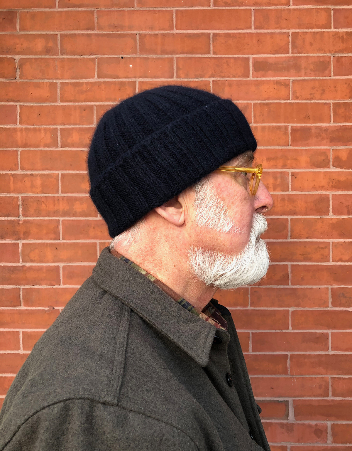 Cableami Cashmere 2x2 Rib Cap Navy - Drinkwater's Cambridge