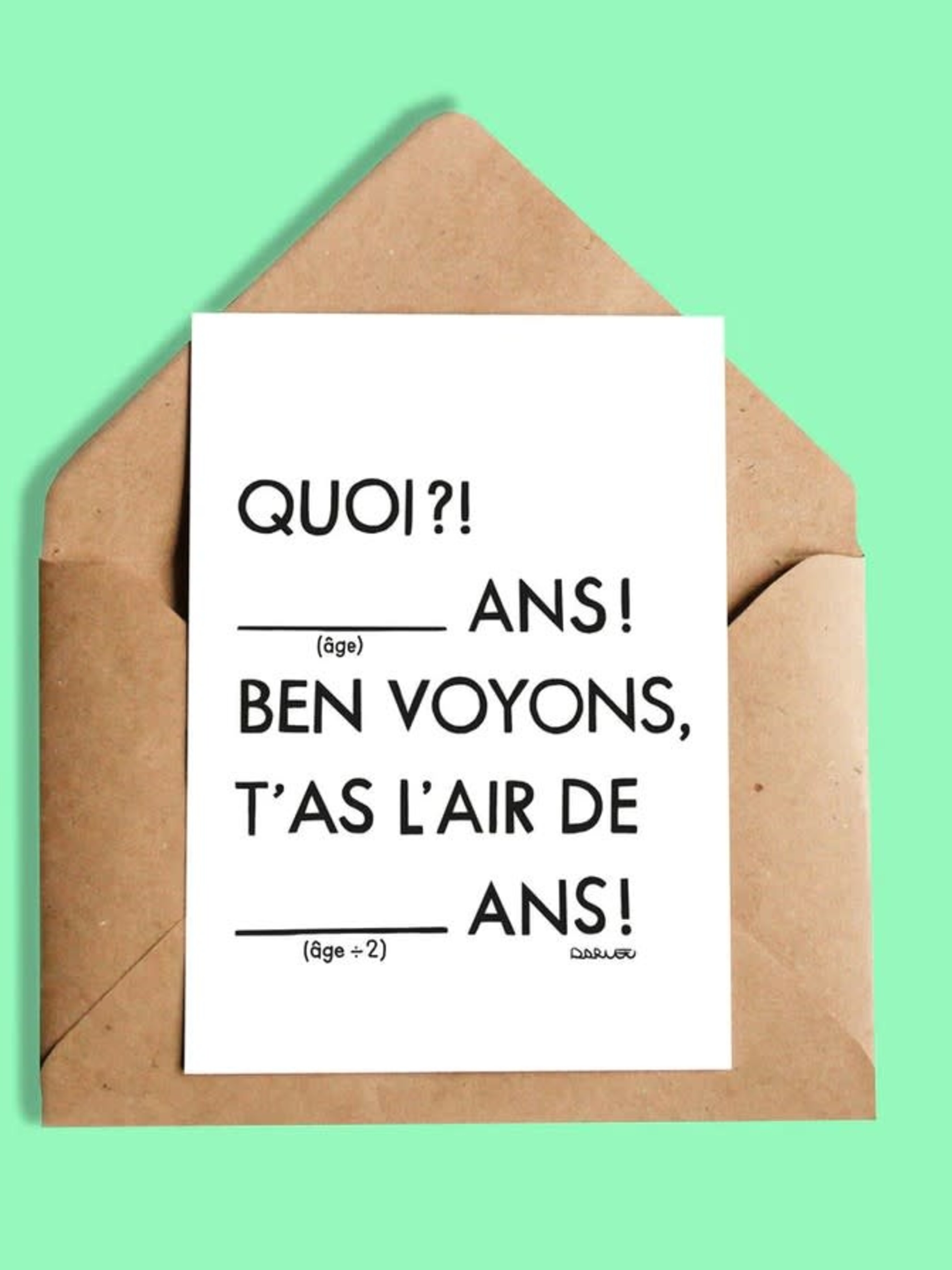 Carte Quoi?! Ben voyons Oui Manon - Boutique Fashionista et Douceur de Nuit