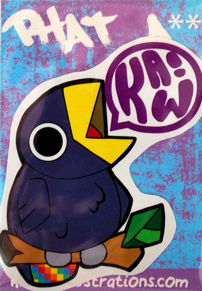 Phat Ass “Kaw!” Sticker by David Knight - Columbia College Chicago