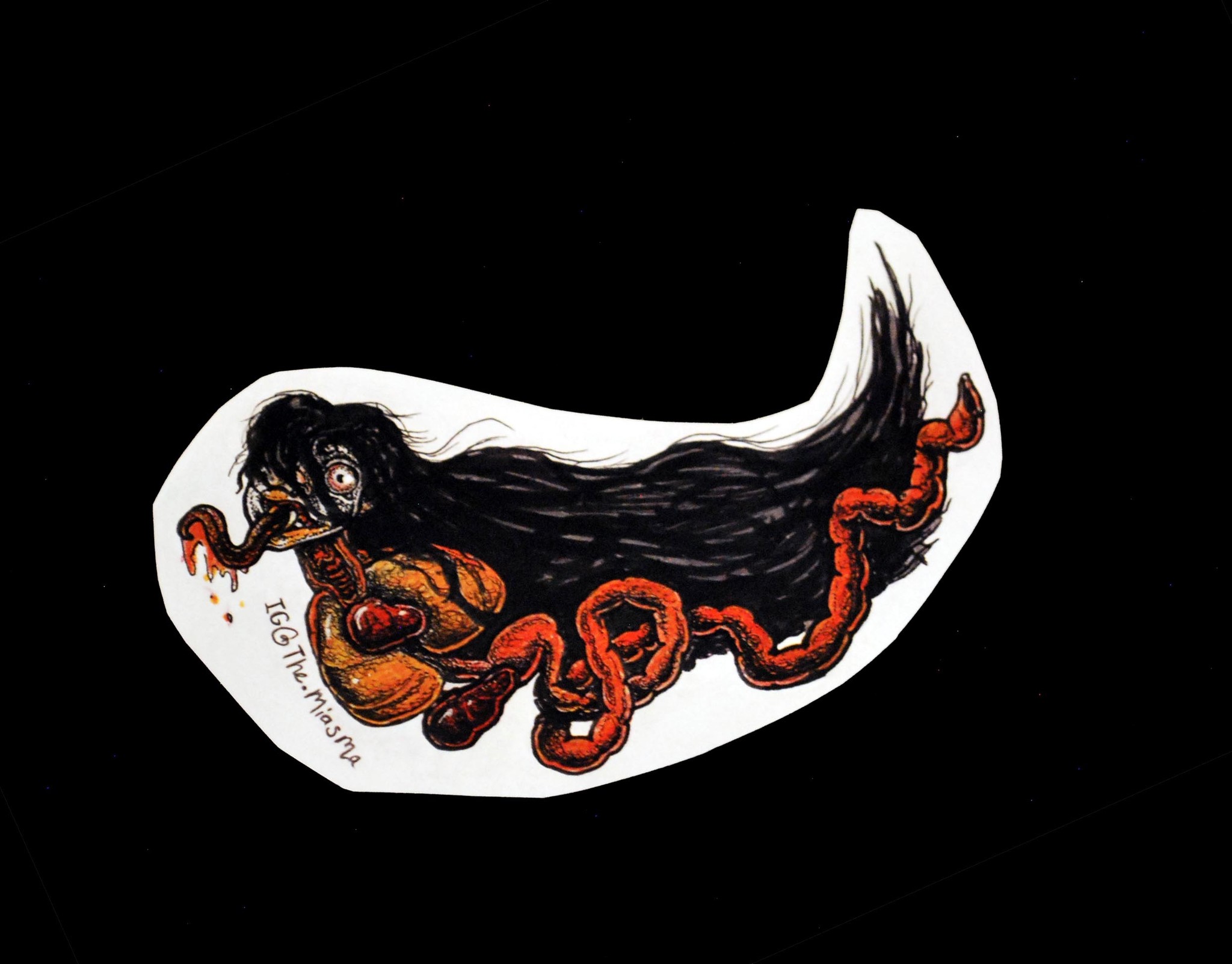 “Penanggalan” orange sticker by The Miasma - Columbia College Chicago