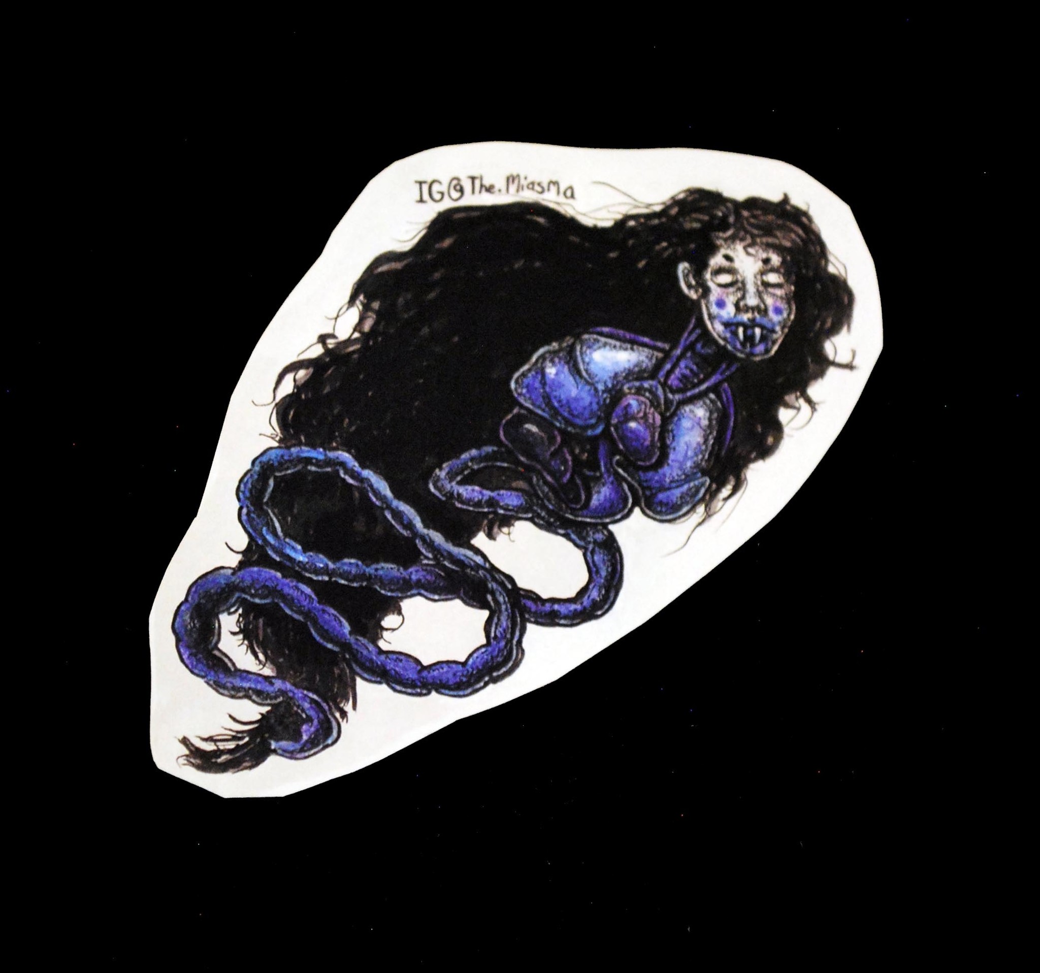 “Penanggalan” blue sticker by The Miasma - Columbia College Chicago