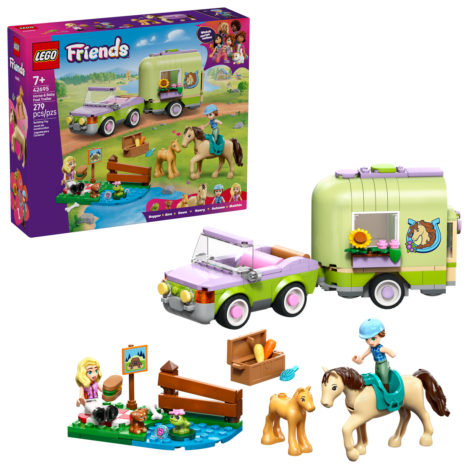 LEGO® Friends Horse & Baby Foal Trailer Toy Set 42695 - Labyrinth Games ...