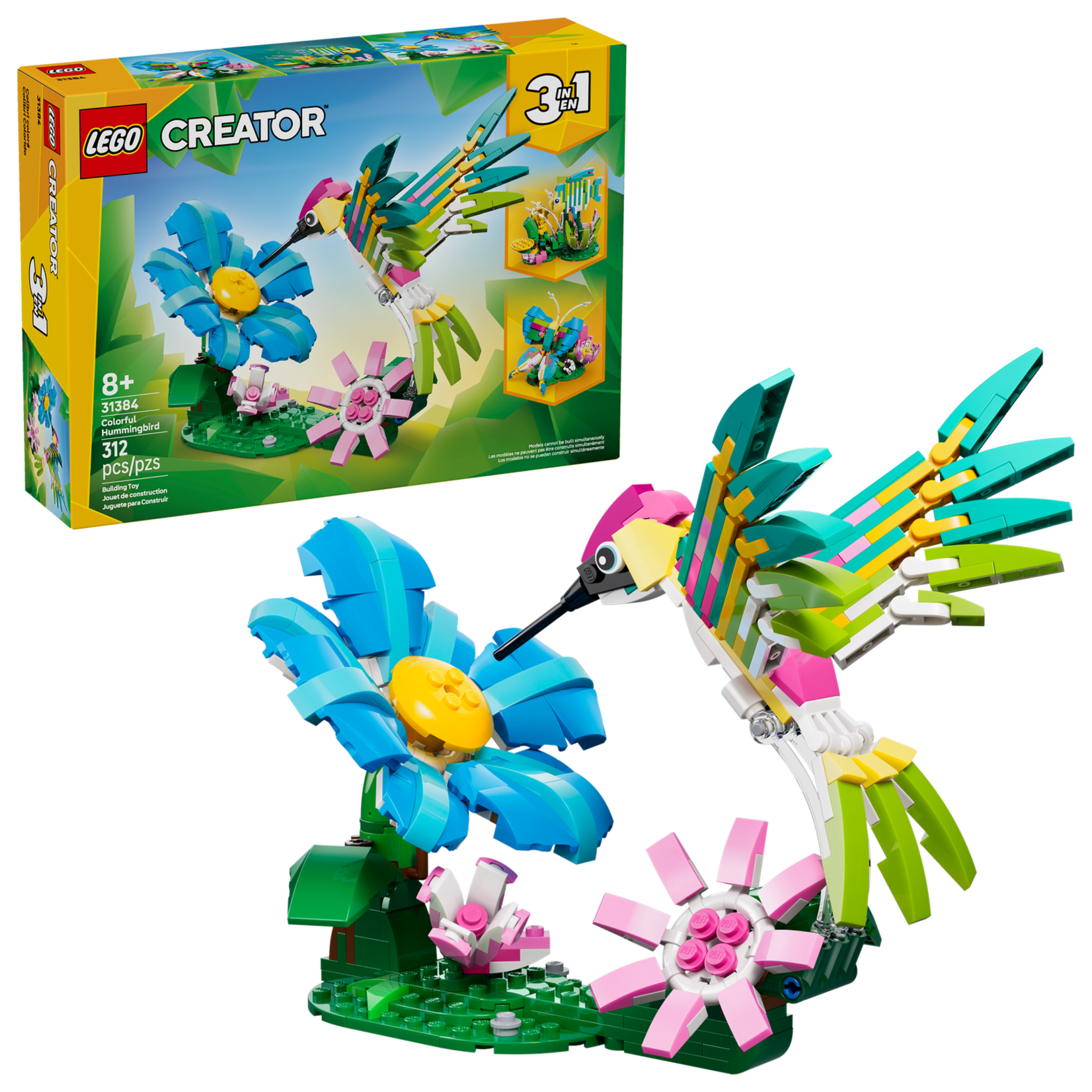 LEGO® Creator 3 in1 Wild Animals: Colorful Hummingbird Decor 31384 ...