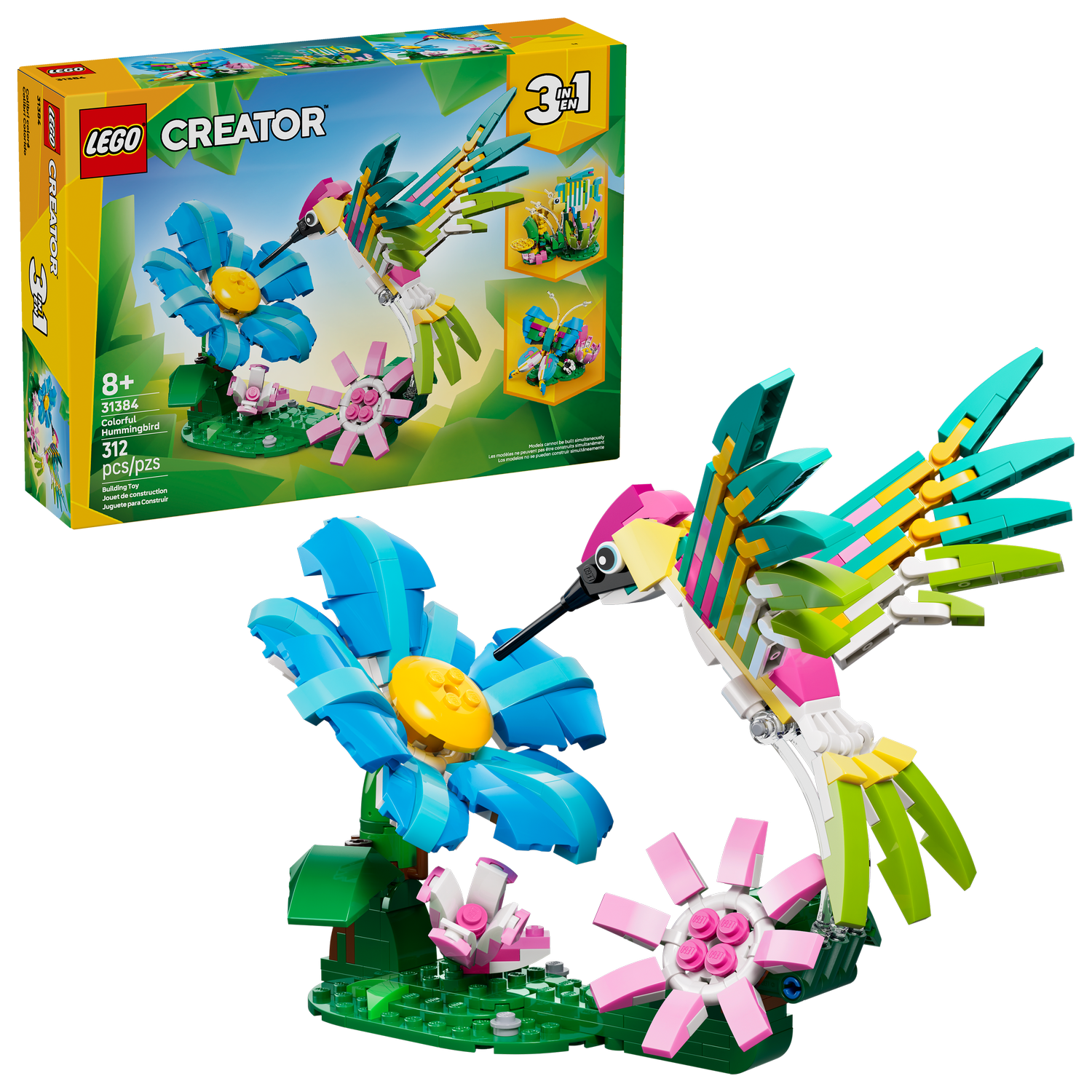 LEGO® Creator 3 in1 Wild Animals: Colorful Hummingbird Decor 31384 ...