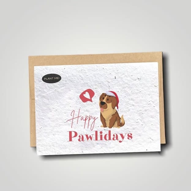 Plantable Greetings Happy Pawlidays Plantable Xmas Card - Livingstone ...