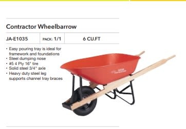 Contractor Wheelbarrow - 6cuft. - Livingstone Outdoor