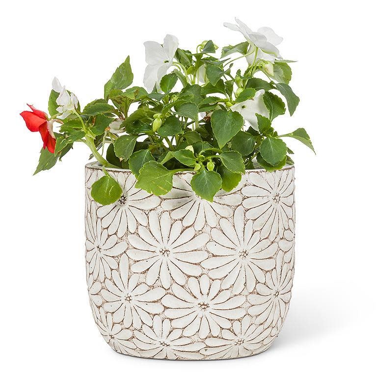 Abbott Collection Medium Round Daisy Planter - Livingstone Outdoor