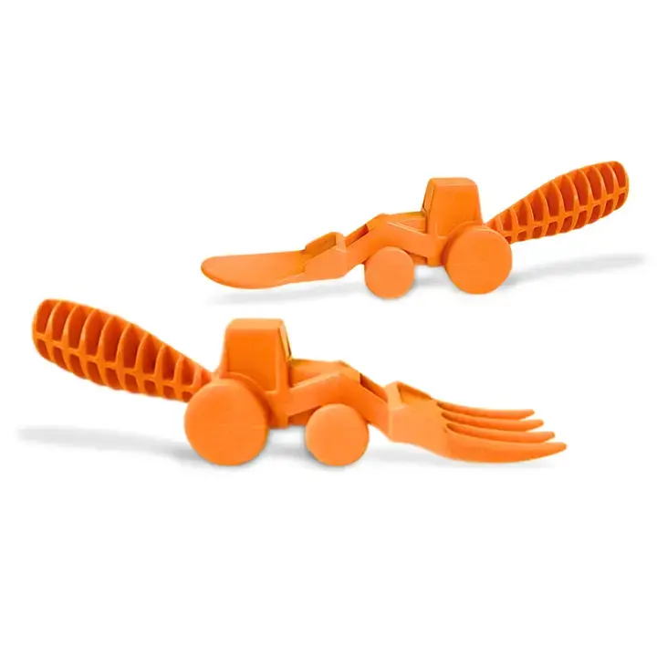 Constructive Eating Tractor Utensils Set of 2 | Orange - Livingstone ...