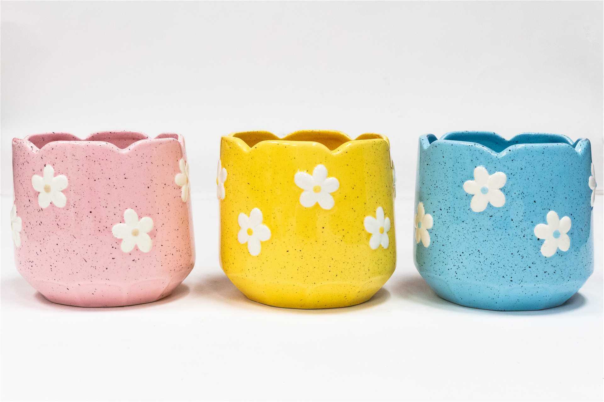 Splash Ceramic Flower Pot Asst. Colours - Livingstone Outdoor