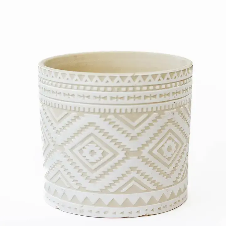 Aztec Pattern Flower Pot - Livingstone Outdoor