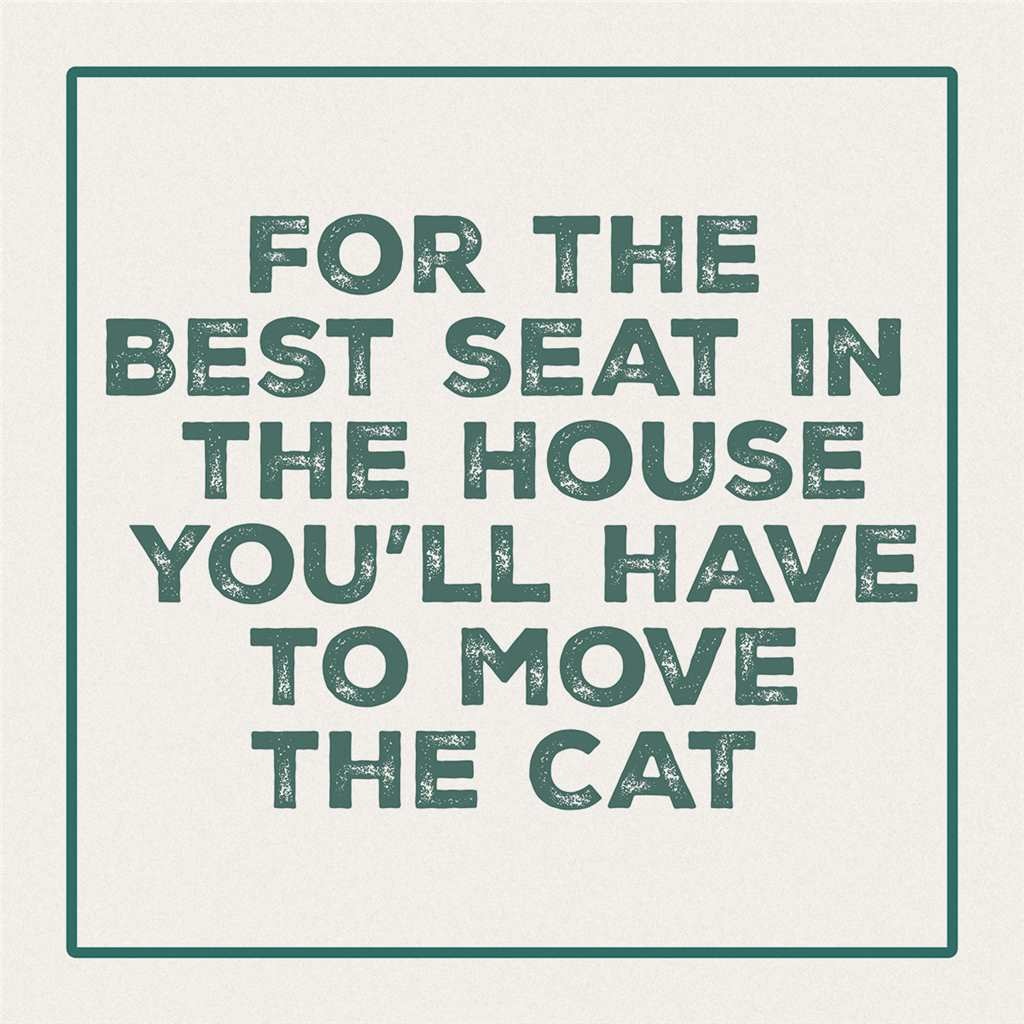 Carson Home & Gift Coaster 4" Sq Move The Cat - Livingstone Outdoor