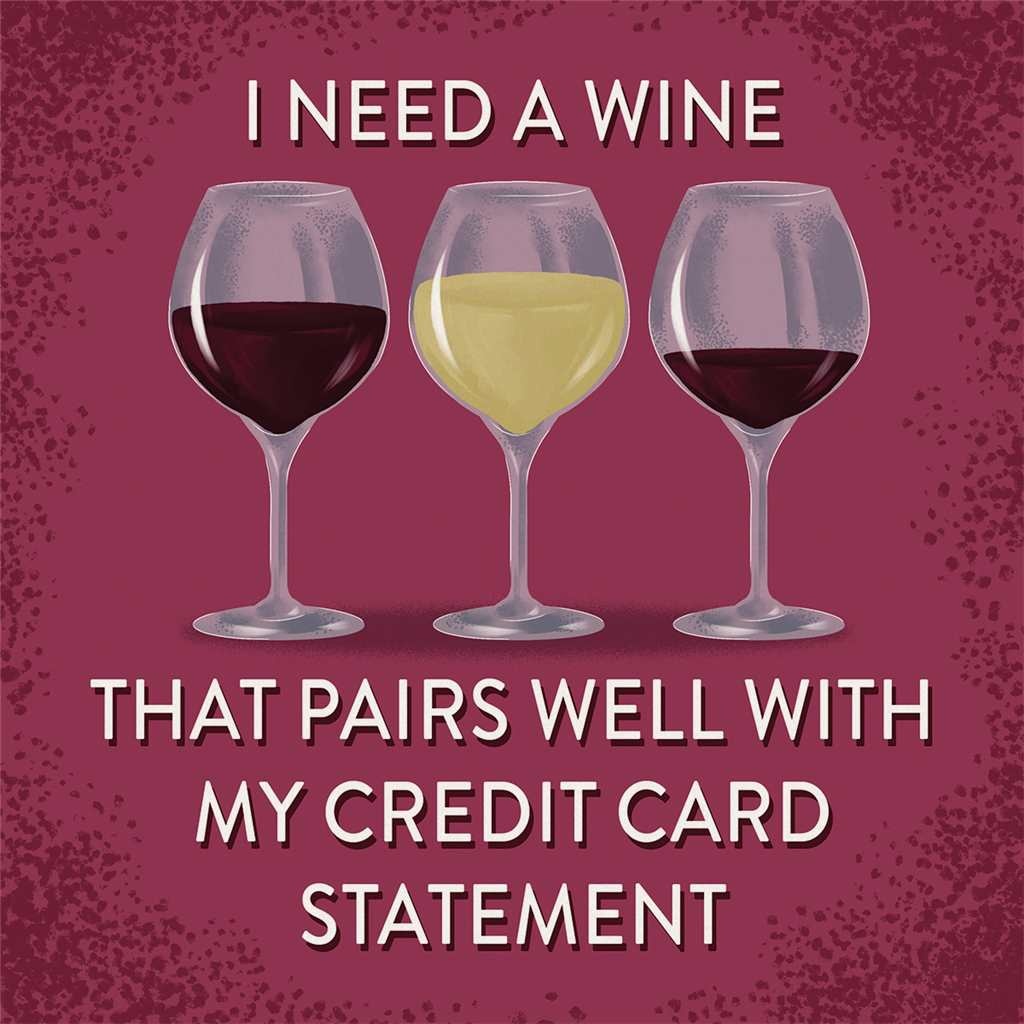 Carson Home & Gift Coaster 4" Sq Credit Card Wine - Livingstone Outdoor