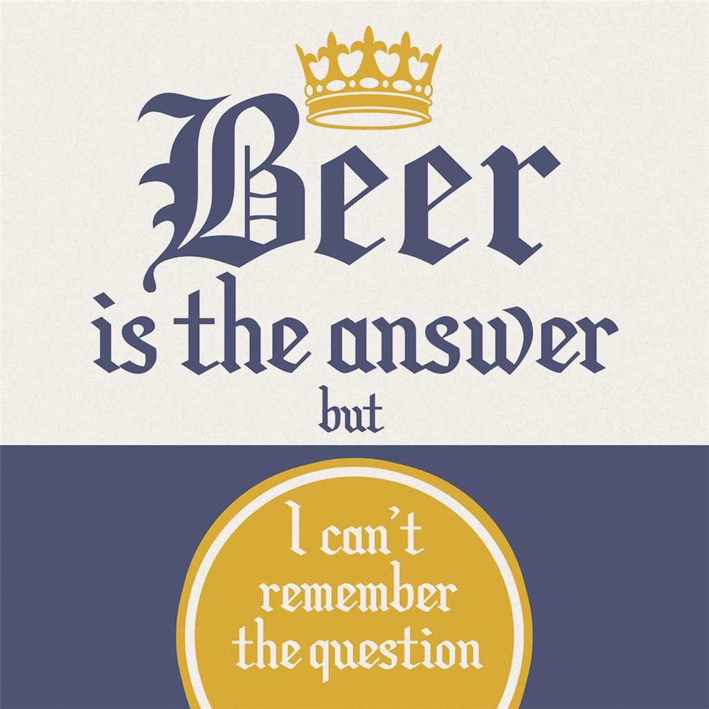Carson Home & Gift Coaster 4" Sq Beer/Answer - Livingstone Outdoor