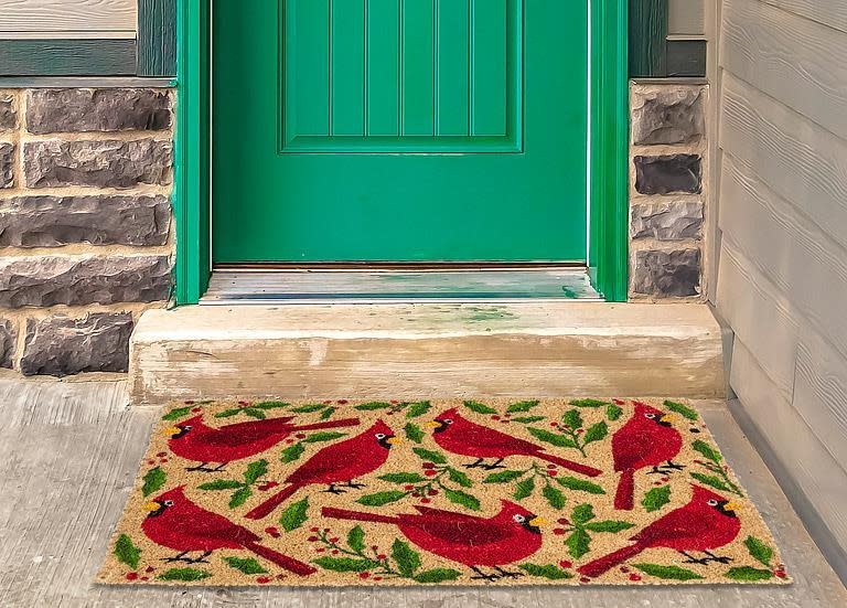 Abbott Collection Cardinals & Holly Doormat - Livingstone Outdoor