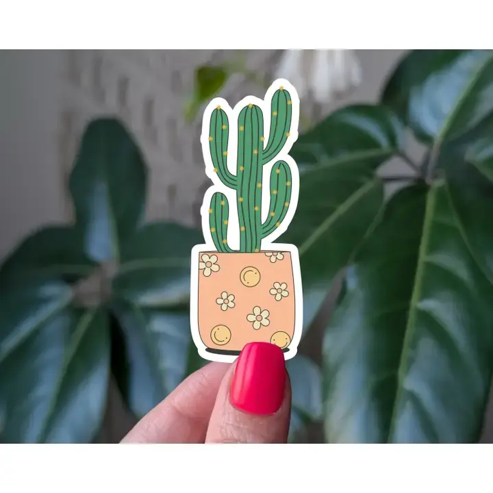 Potted Cactus Vinyl Sticker - Livingstone Outdoor