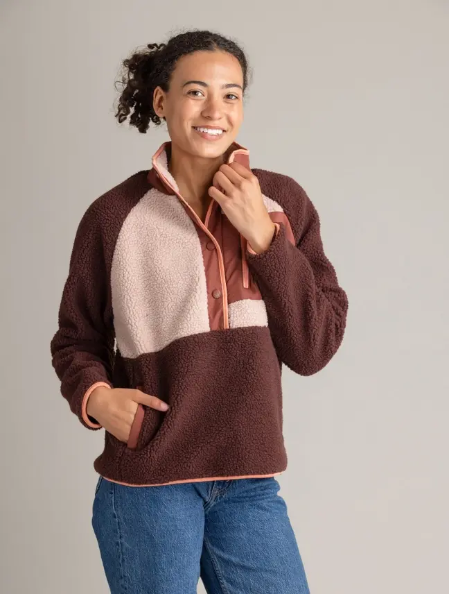 LIV Outdoor Women's Tara Quarter Snap Berber Pullover - Livingstone Outdoor