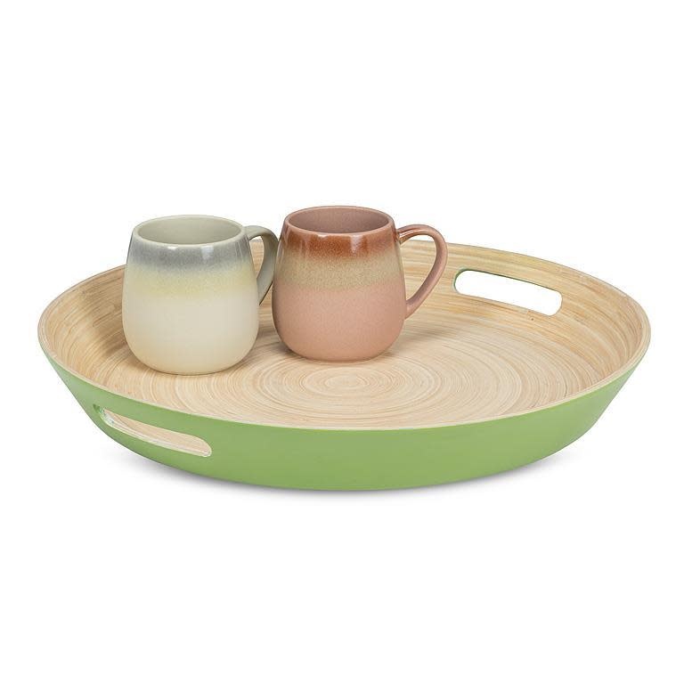 Round Tray with Handles - Green - Livingstone Outdoor