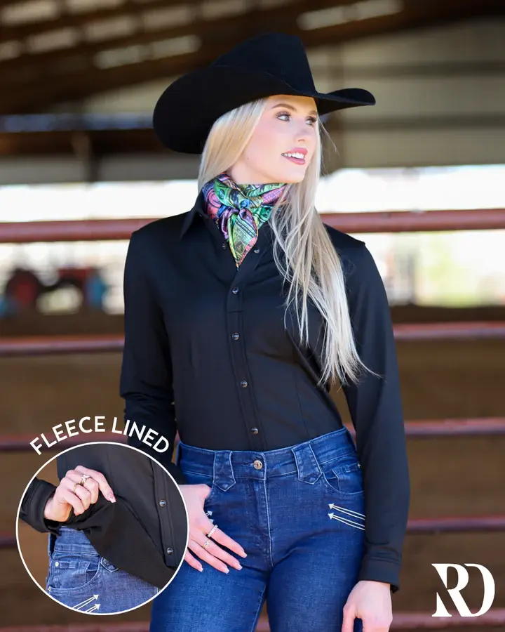 Black Polar Fleece Performance Shirt - Total Equine Supplies Ltd.