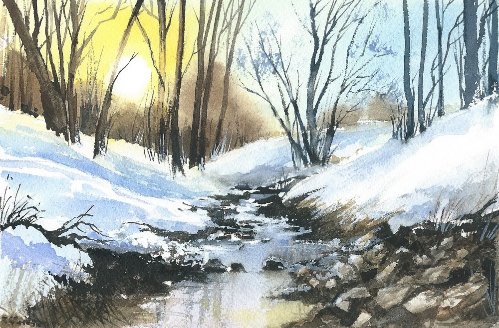 Viktor Kramarenko In Gentle Winter 6 x 9 | Muse Gallery - My Muses Card ...