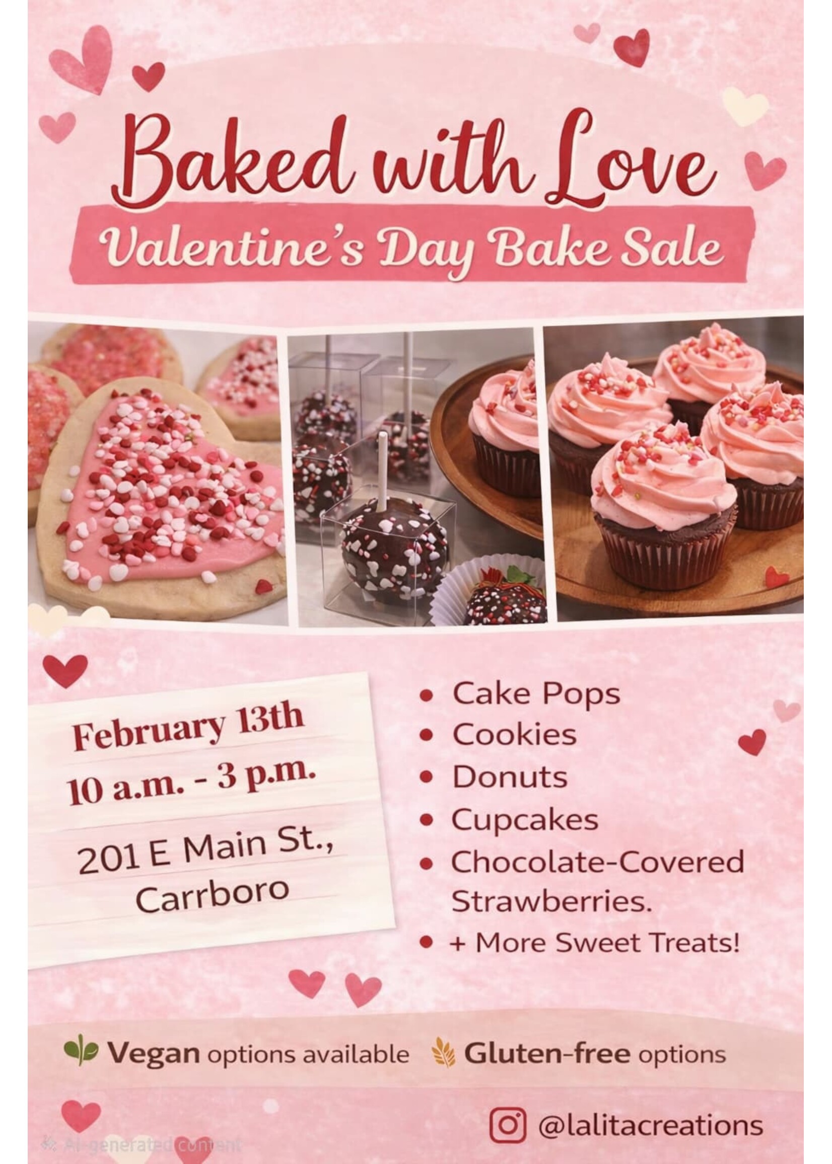 Lalita’s Creations Valentine’s Day Bake Sale - My Muses Card Shop