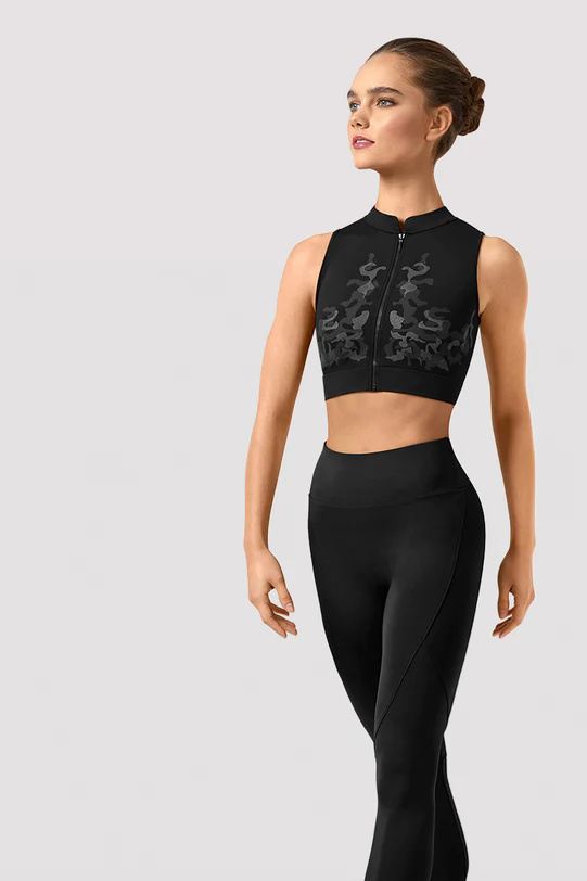Z9345 Zip Front Camo Crop Top - Step Up Richboro Online
