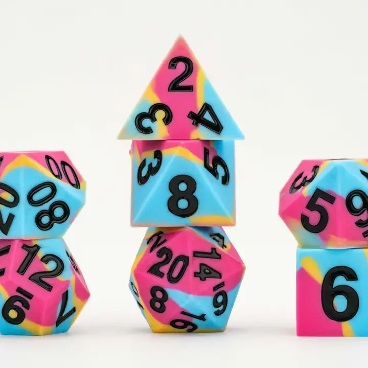 Pride Dice - Pansexual Silicone RPG Set - Greg's Games