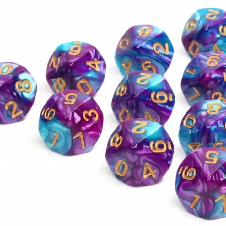 Foam Brain Games Dice : 10 Piece D10s - Mermaid Beach Foam Brain Games ...