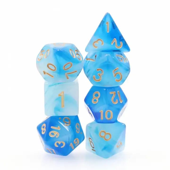 Foam Brain Games Dice : Blue Silk Translucent Rpg Dice Set Foam Brain ...