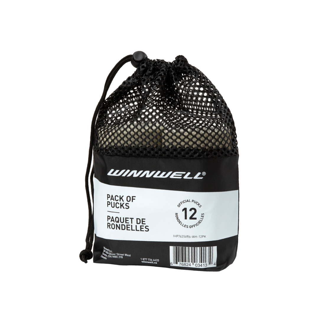 WINNWELL WHITE PUCK 12 PACK - Majer Hockey | Toronto's Best Hockey Retailer