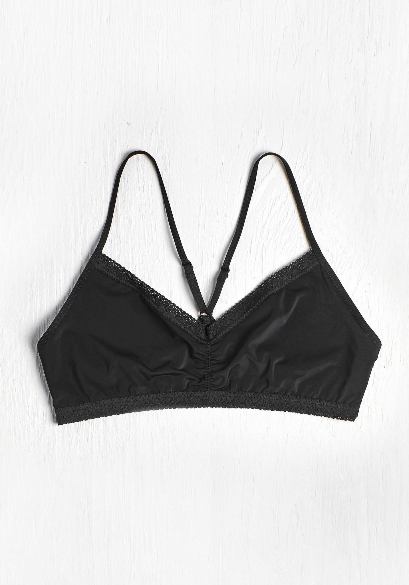 The micro- bralette à bordure de dentelle Noir - Au Bout Du Monde