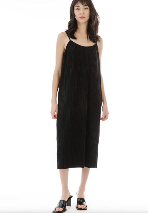 Robe Raegan à plis-Noir - Au Bout Du Monde