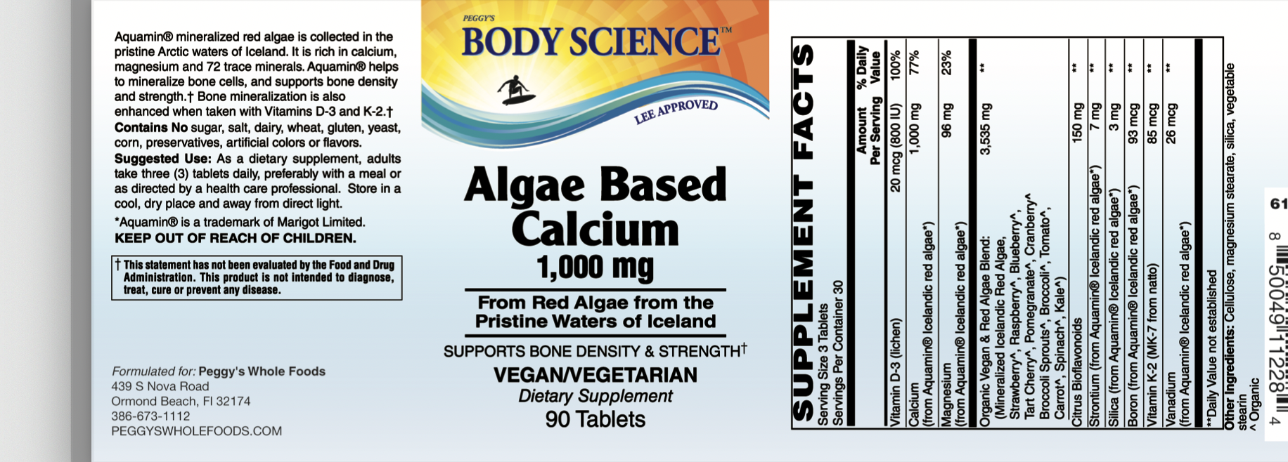 Bsci Algae Based Calcium 1,000 mg (90) - Peggy's Whole Foods