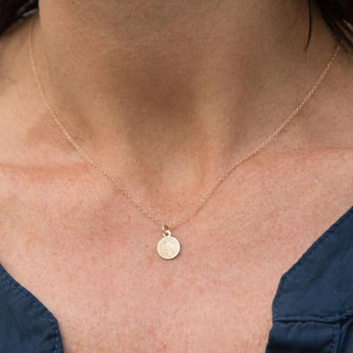 eNewton Gold 16" Necklace - Small Blessing Charm - Her Hide Out