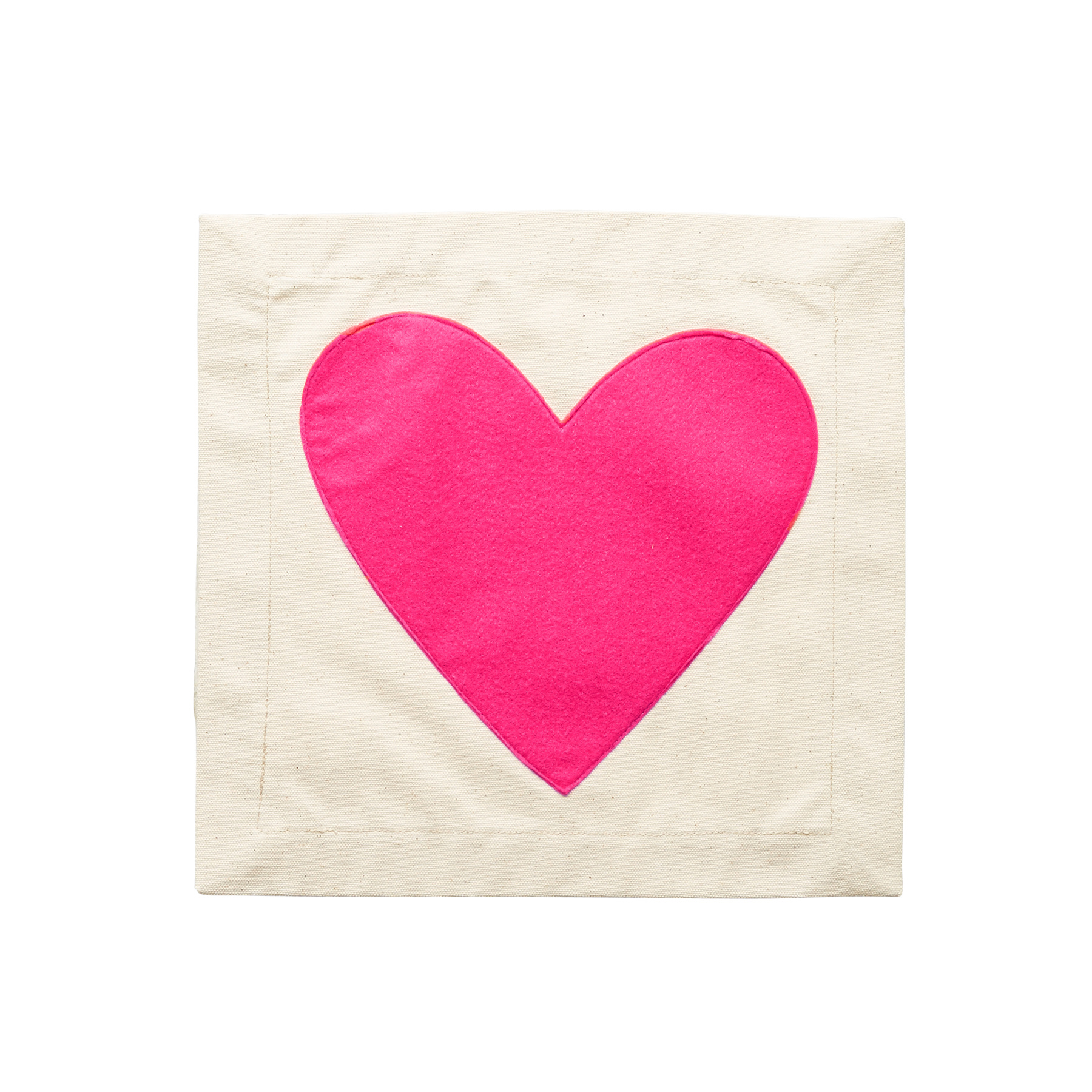 Nora Fleming Pink Heart Pillow Panel - Her Hide Out