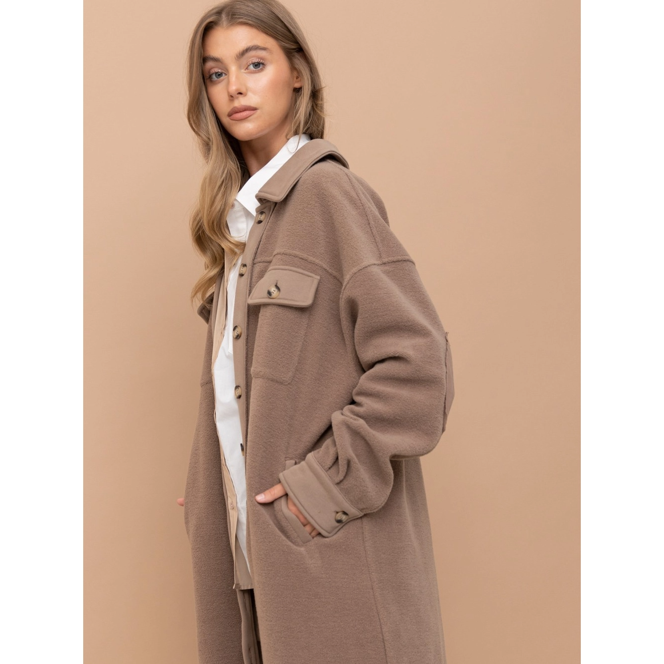 Isabel Long Coat in Brown - Her Hide Out